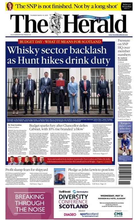 Scotland's papers: SNP leadership election row and Budget reaction - BBC News