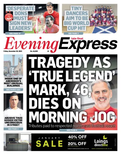Scotland's papers: 'Death of a legend' and A&E crisis escalates