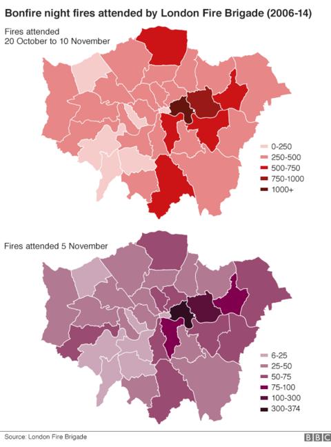 Bonfire Night callouts in London at 'all-time low' - BBC News