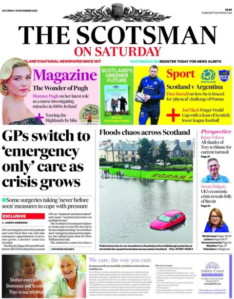 Scotland's papers: Floods wreak havoc and GPs turn 'emergency only'