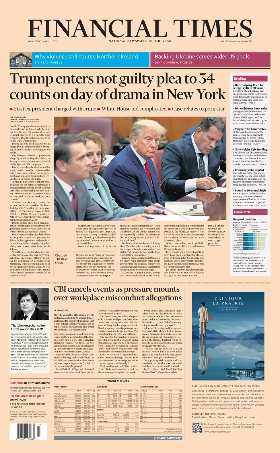 'Trump in the dock' and 'our new Queen'