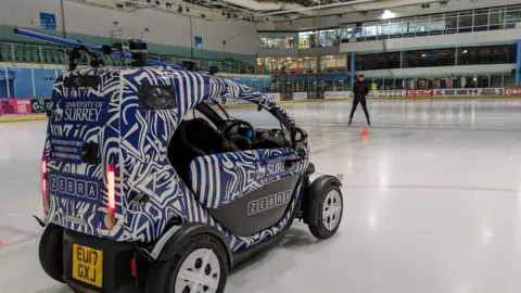 Guildford: Ice rink used to test anti-skidding on AI car