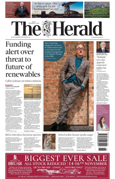 Scotland's papers: Gangland 'execution' and spike in flu cases