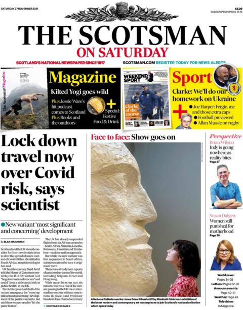 Scotland's papers: Omicron variant fears and storm chaos - BBC News