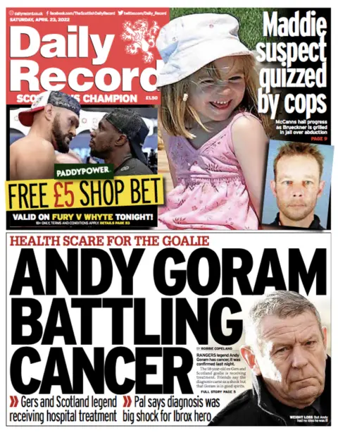 Scotland's papers: Goram's cancer fight and tanks for Ukraine