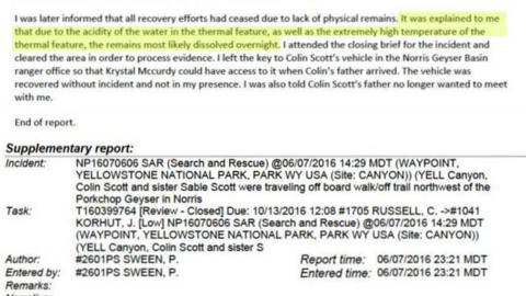 Yellowstone Park accident victim dissolved in boiling acidic pool - BBC ...