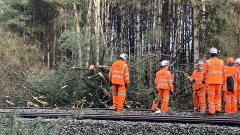 Train hits tree and derails near Thetford leaving one person hurt