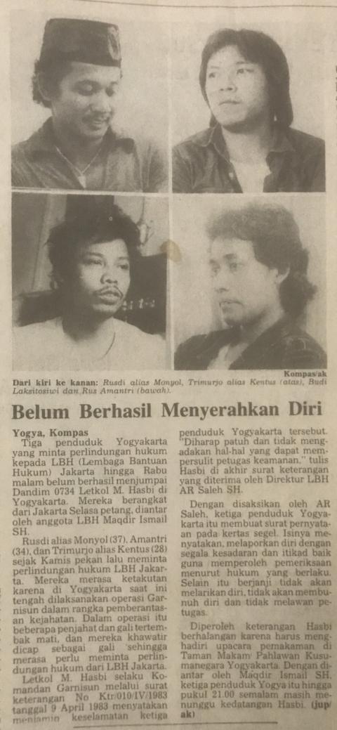 Penembakan misterius 1982-1985: 'Walau bapak saya gali, dia tak bisa dibunuh tanpa diadili dulu ...