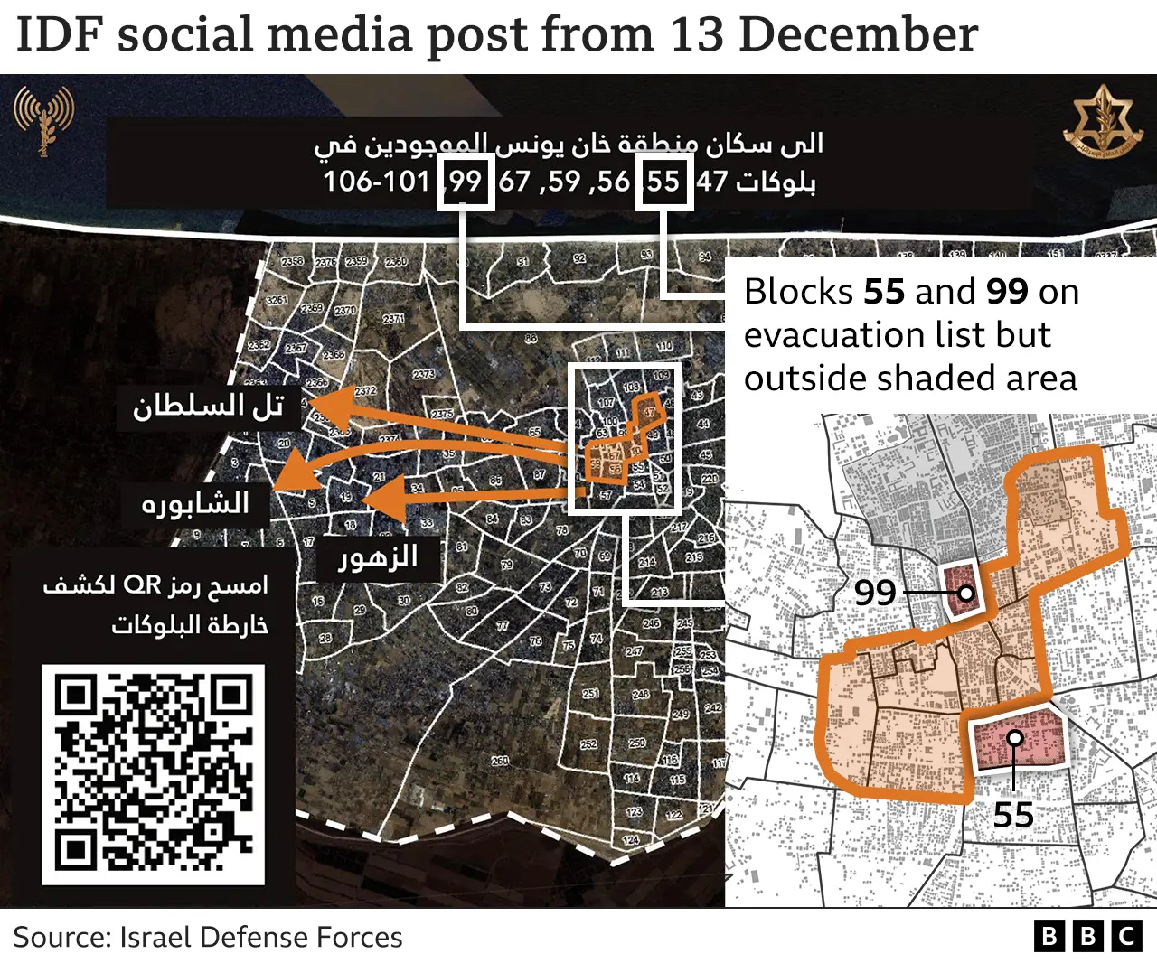 Gaza evacuation warnings from IDF contain many errors, BBC finds