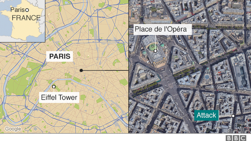 Paris attack: Knifeman kills one before being shot by police - BBC News