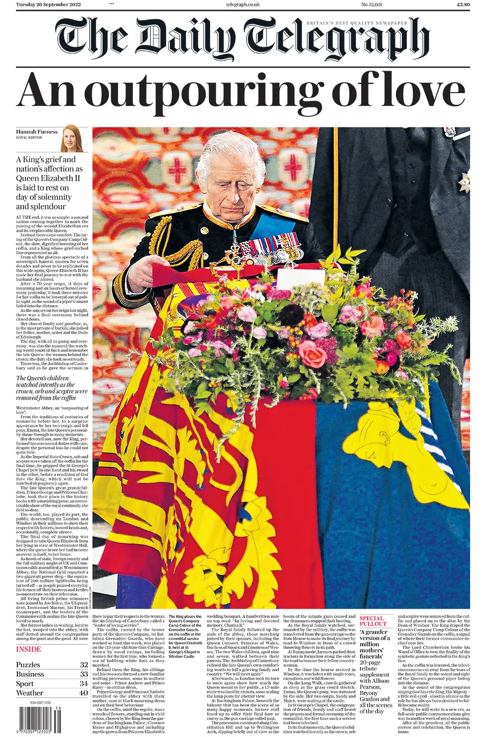 'Carried to her rest' and an 'outpouring of love'