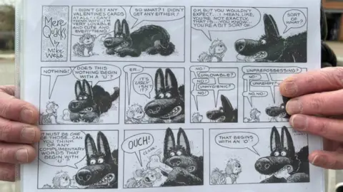 Artist draws last 'Mere Quacks' cartoon for Diss newspaper