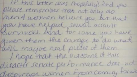 The women sending postcards to Kavanaugh's accuser - BBC News