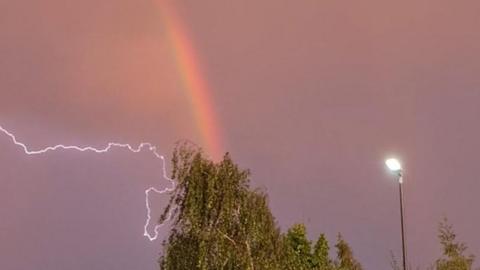 Rare 'lightning rainbows' captured during storms in Hertfordshire and ...