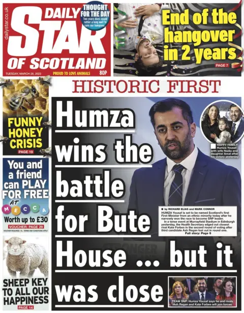 Scotland's papers: History made as Yousaf takes over 'divided' SNP
