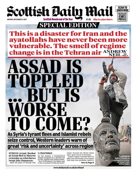 Scotland's papers: Assad flees and Edinburgh leader suspended
