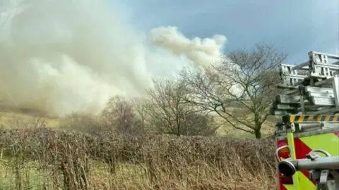 Firefighters still tackling large wildfire near Cogra Moss reservoir