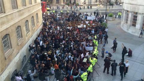 Hundreds join Black Lives Matter march through London - BBC News