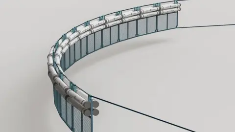 Plastic barrier that collects litter to be installed at River Soar