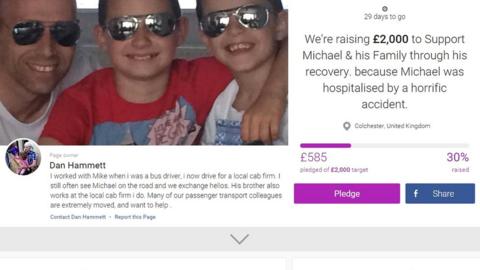 Steamroller lorry and bus crash: Donations for injured driver - BBC News