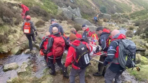 Brecon Beacons waterfall rescue for injured woman