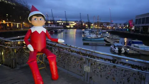 Giant Elf on the Shelf in Bristol wide 'hide and seek'