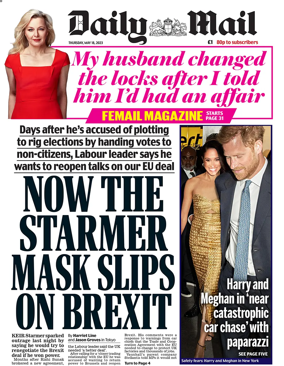 'Paparazzi car chase' and '£10bn for sewage plan'
