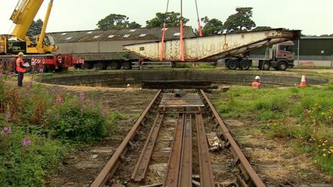Historic Aberdeen railway turntable removed as part of steam plan - BBC ...