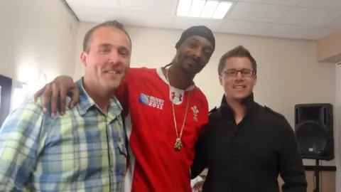 Snoop Dogg and Souleye fans of Cwmbran's Mr Giant Veg