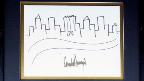 Drawing by President Trump sells for nearly $30,000 - BBC News