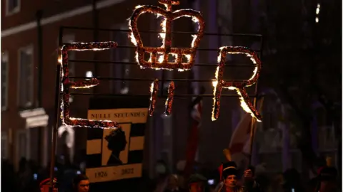 Getty Images Torch in Lewes Bonfire procession