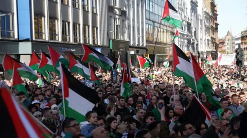 Pro-Palestinian protest attracts thousands in Belfast city centre
