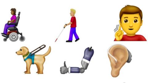 Disability-themed emojis approved for use - BBC News