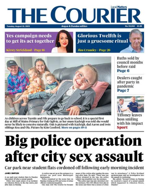 Scotland's papers: Firearm attack and teens die in rave tragedy - BBC News