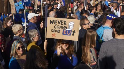 People's Vote march: Hundreds of thousands attend London protest - BBC News