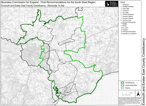 Parliamentary constituency of Exmouth and East Exeter proposed