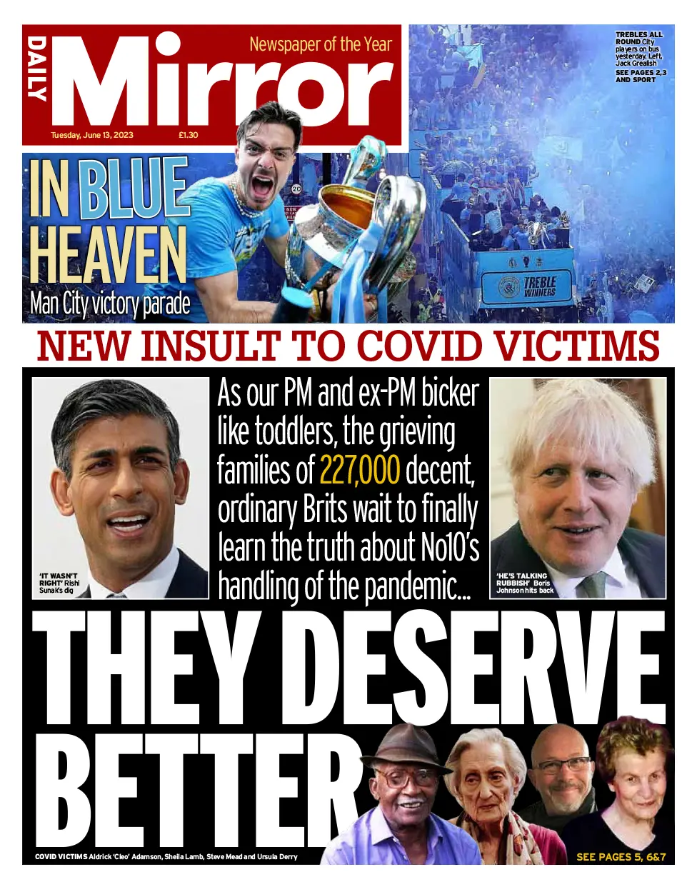 'Boris and Rishi at war' and 'Partygate report due'