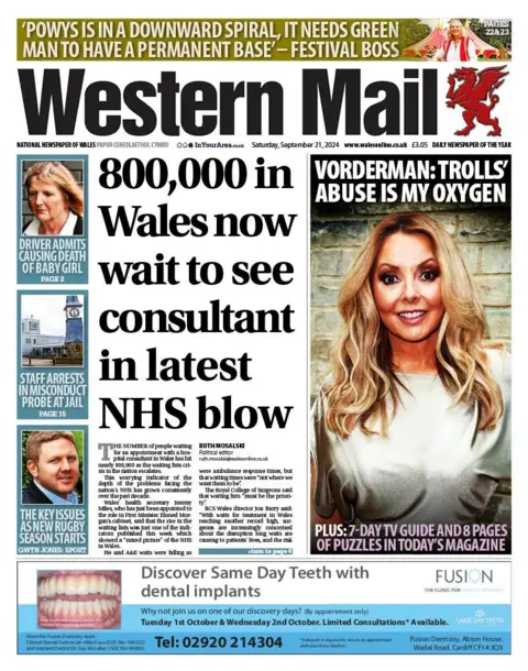 Wales' papers: Bomb scare and prison staff arrests