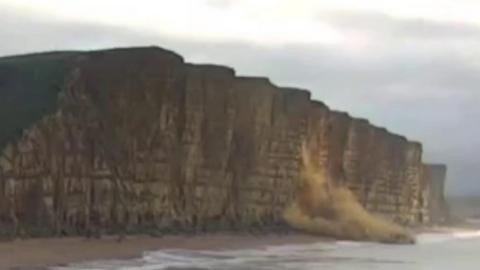 Jurassic Coast cliff falls tempt fossil hunters - BBC News