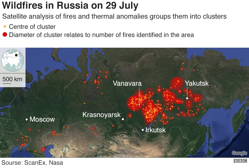 Russian army ordered to tackle massive wildfires