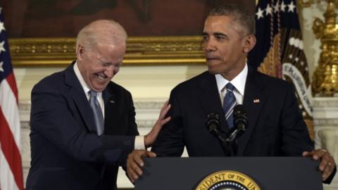 Tearful Joe Biden awarded freedom medal by Obama - BBC News