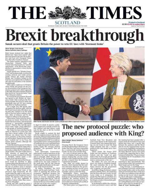 Scotland's papers: Brexit breakthrough and Yousaf childcare pledge ...