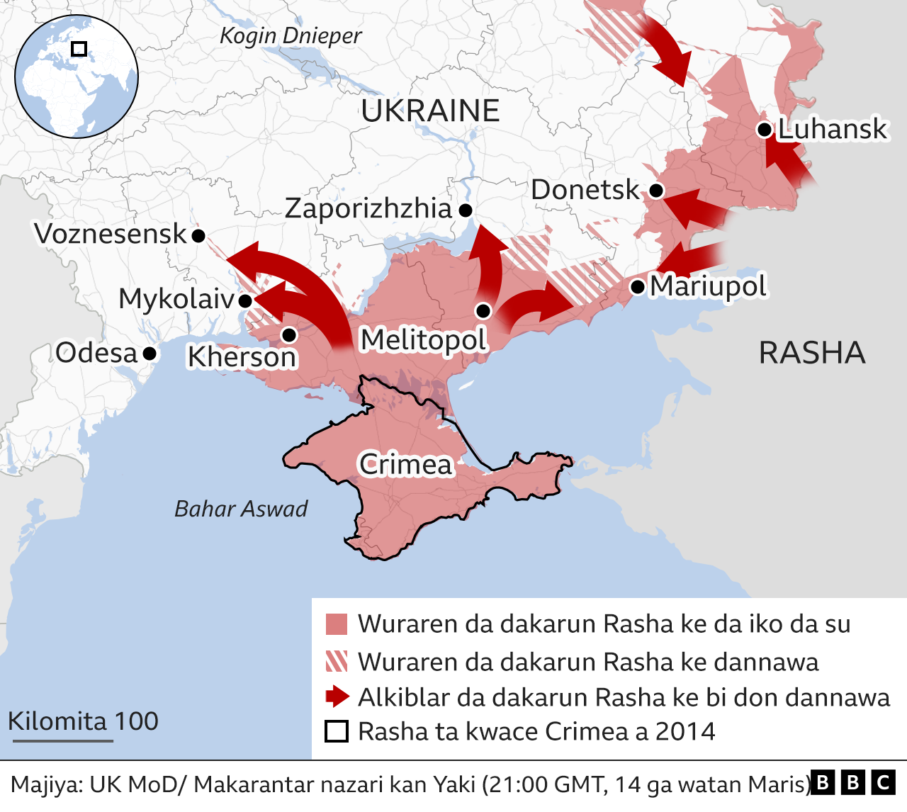 Yakin Ukraine: Bala'in da 'yan Afirka ke ciki a garin Kherson da Rasha ...