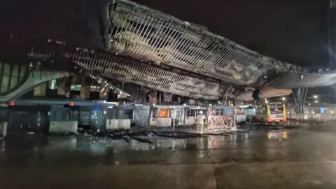 Damaged Slough Bus Station inspected after arson attack
