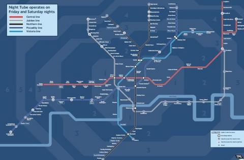 Finalised London night-time Tube map revealed - BBC News