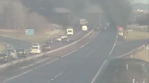 Car bursts into flames on M90 near Milnathort