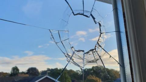 Poole family traumatised after pellet smashes window - BBC News