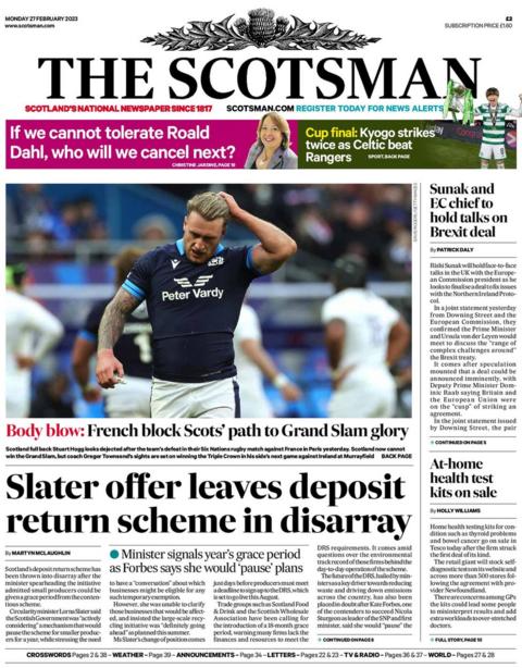 Scotland's papers: Bottle scheme 'in trouble' and EU chief flies in ...