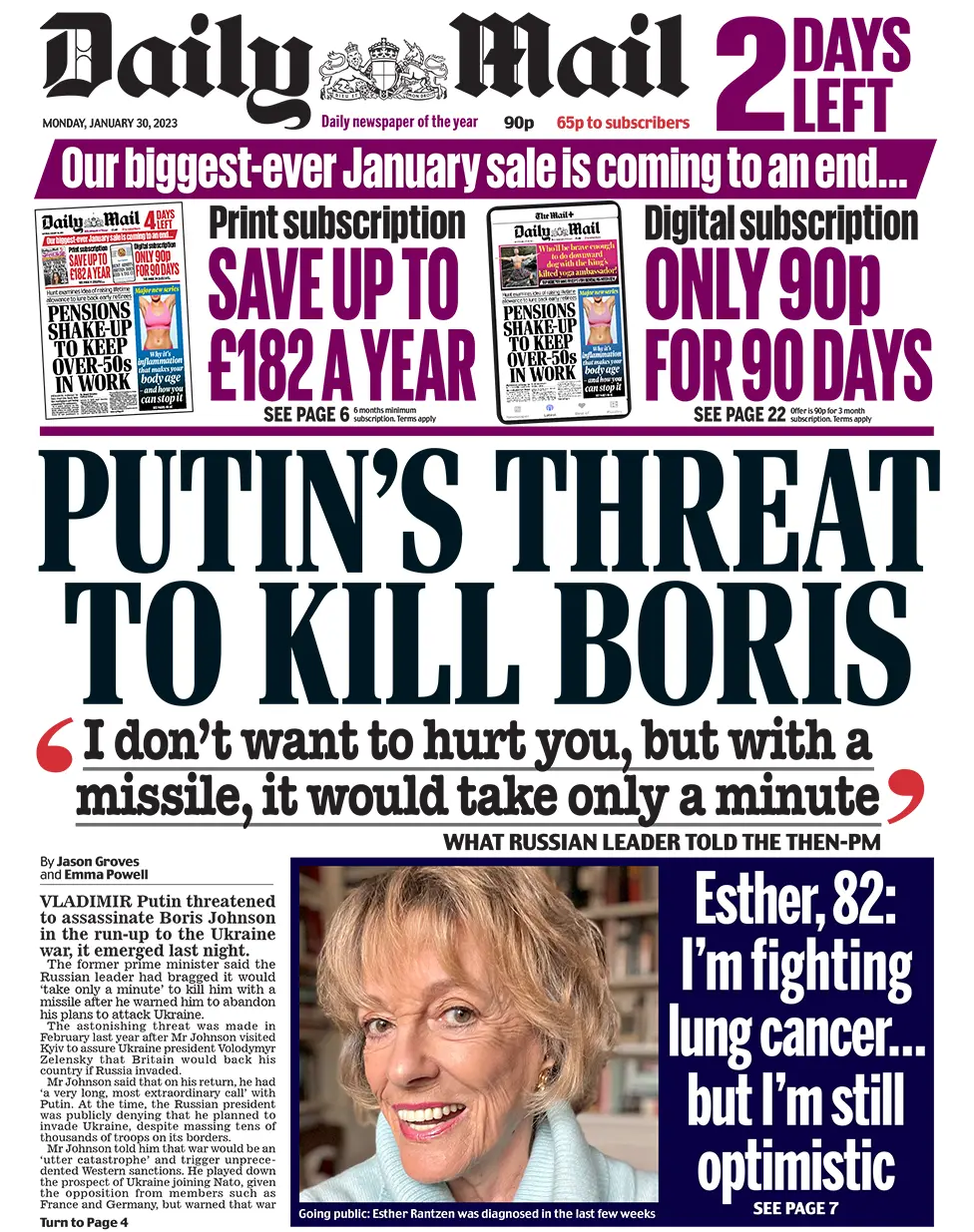Zahawi sacked and Putin's threat to kill Johnson