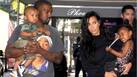 She's here! Kim and Kanye's third baby arrives - BBC News